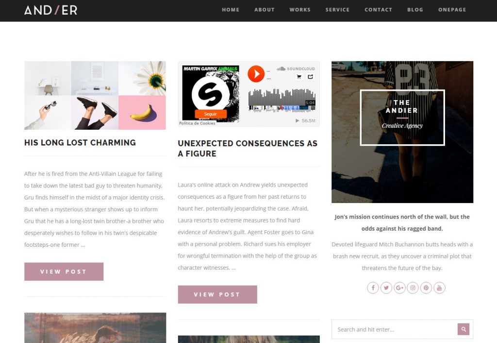 Tema site wordpress para portfolio moderno - Rei dos Templates
